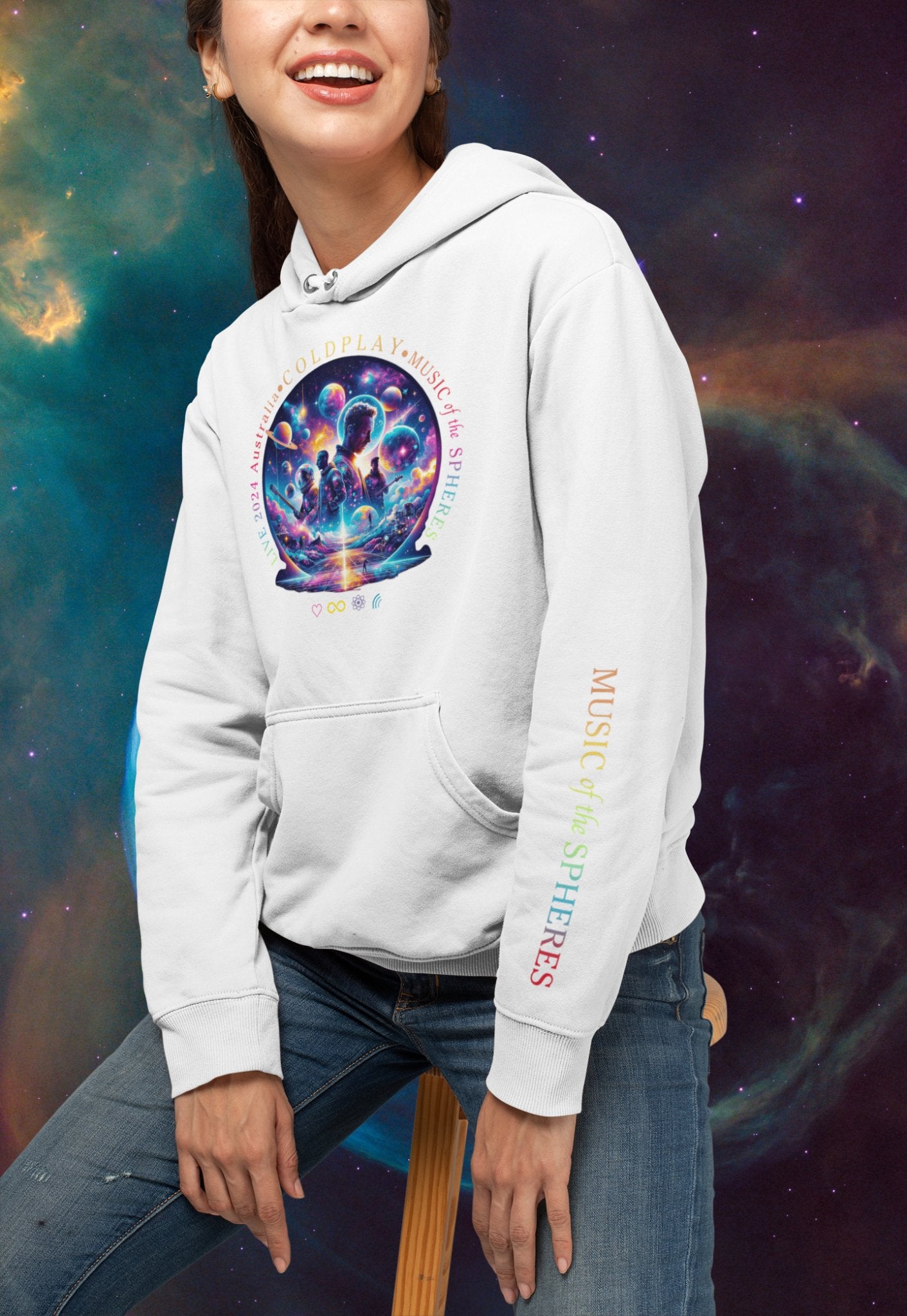 Coldplay Hoodie - Australia Tour 2024 - Cosmic Magic – Three2Tango Tee's